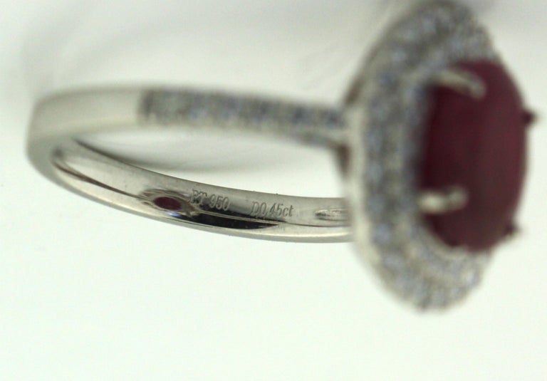 Platinum Ruby and Diamond Ring For Sale at 1stDibs