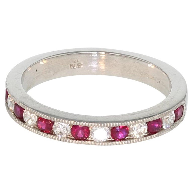 Platinum Ruby and Diamond Ring For Sale at 1stDibs