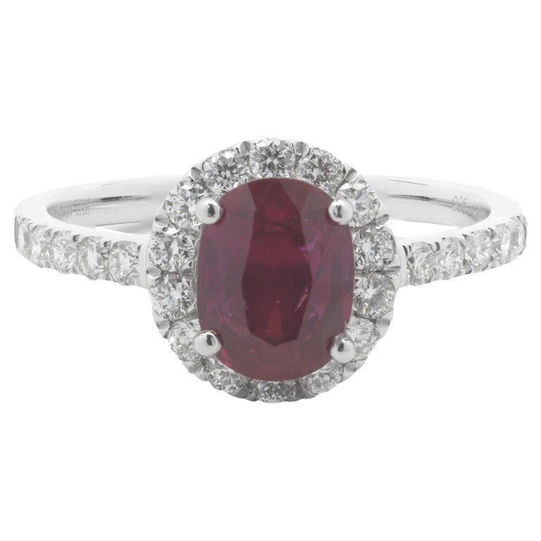 Platinum Ruby and Diamond Ring For Sale at 1stDibs