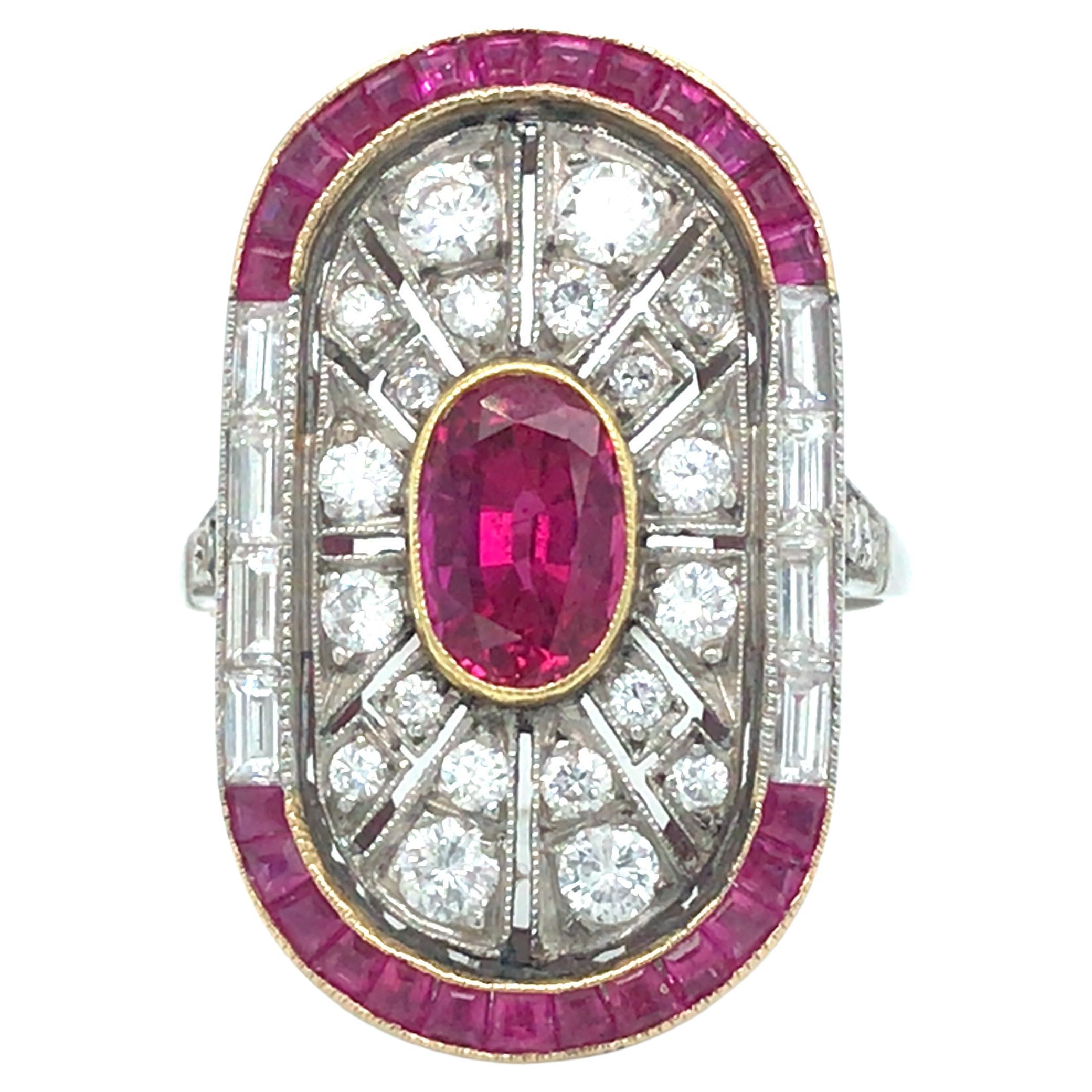 Exquisite Platinum Ruby and Diamond Ring For Sale at 1stDibs