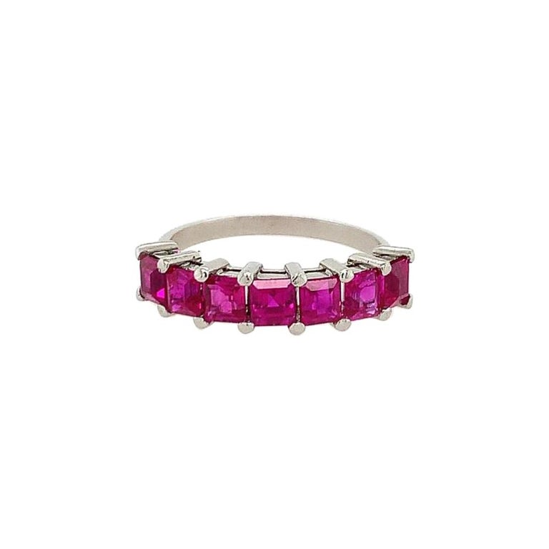 Platinum Burma Ruby Band Ring For Sale at 1stDibs