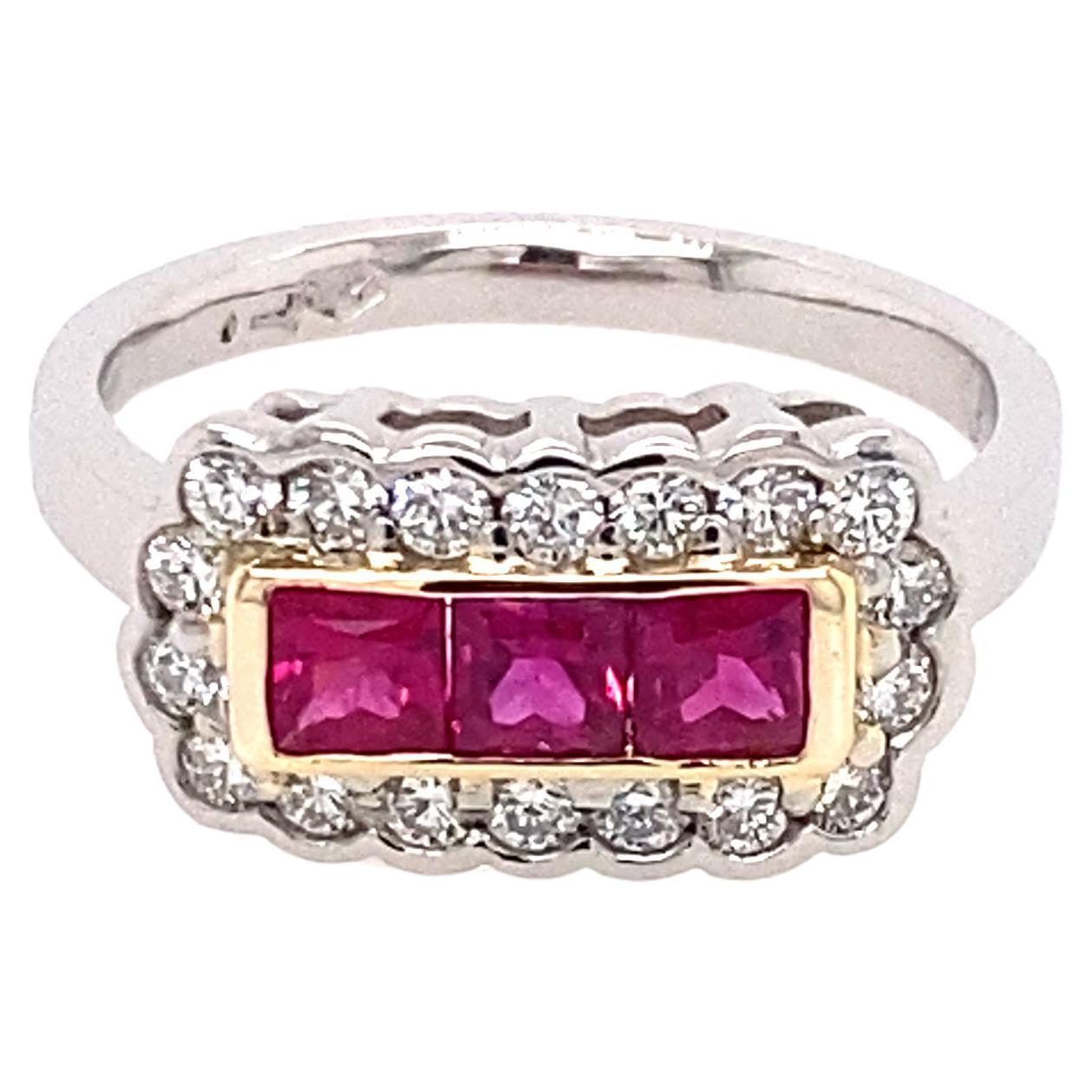 Glorious 1960s Turquoise, Ruby and Diamond Cluster Ring at 1stDibs ...