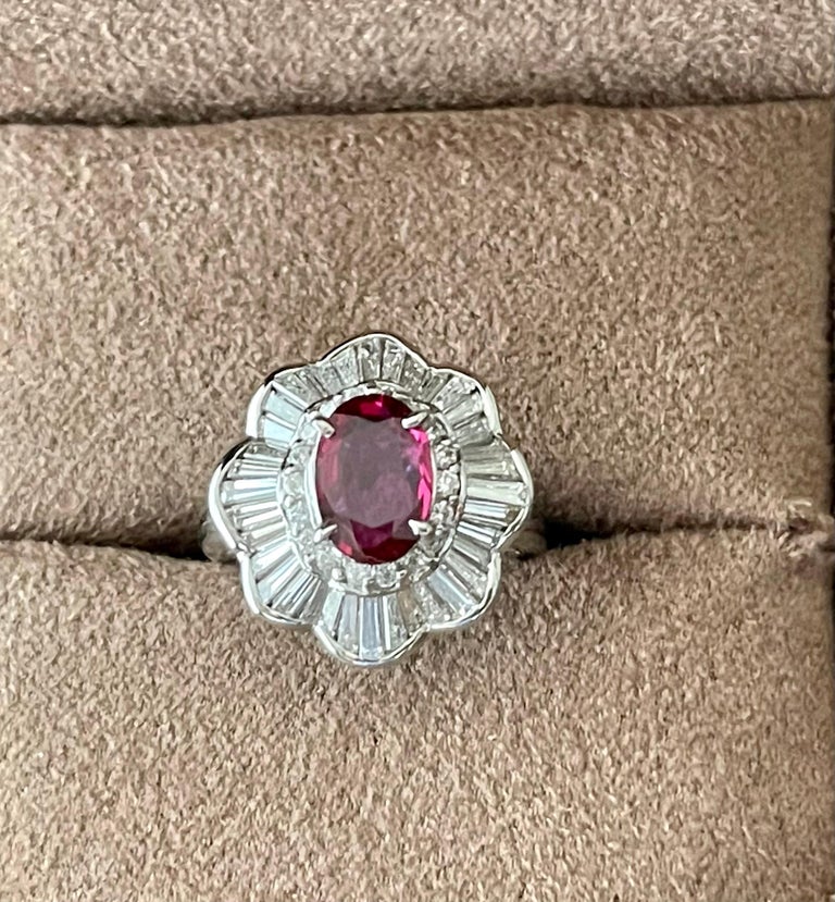 Platinum Ruby Diamond Entourage Ring For Sale at 1stDibs