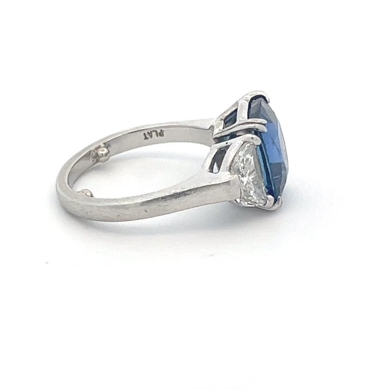 Platinum Sapphire Diamond Ring For Sale at 1stDibs