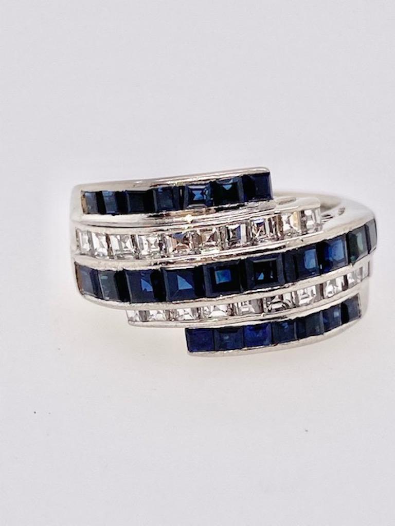 Platinum Sapphire and Diamond Wrap Ring For Sale at 1stDibs | sapphire ...