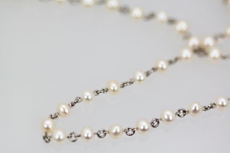 Platinum Seed Pearl Necklace at 1stDibs | seed pearl jewelry