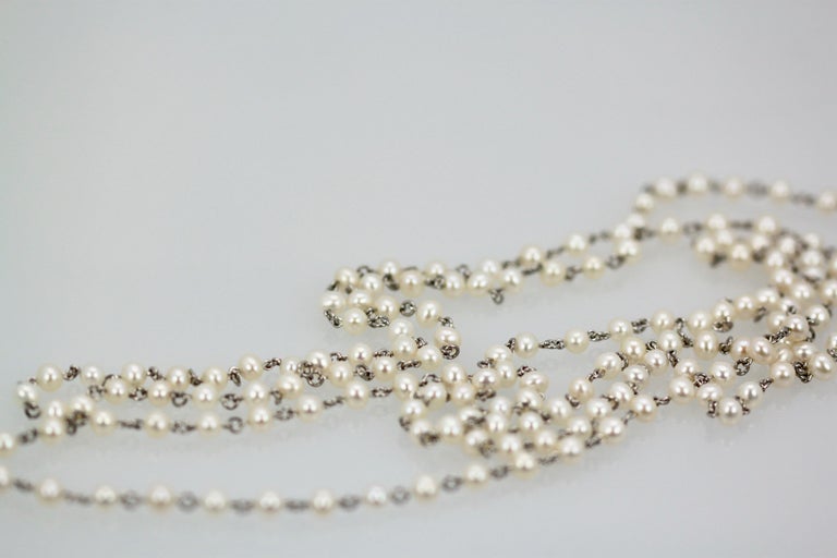 Platinum Seed Pearl Necklace at 1stDibs | seed pearl jewelry