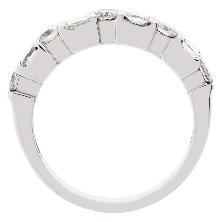 Platinum Semi Diamond Eternity Band and Ring Wedding, 1.00cts For Sale ...