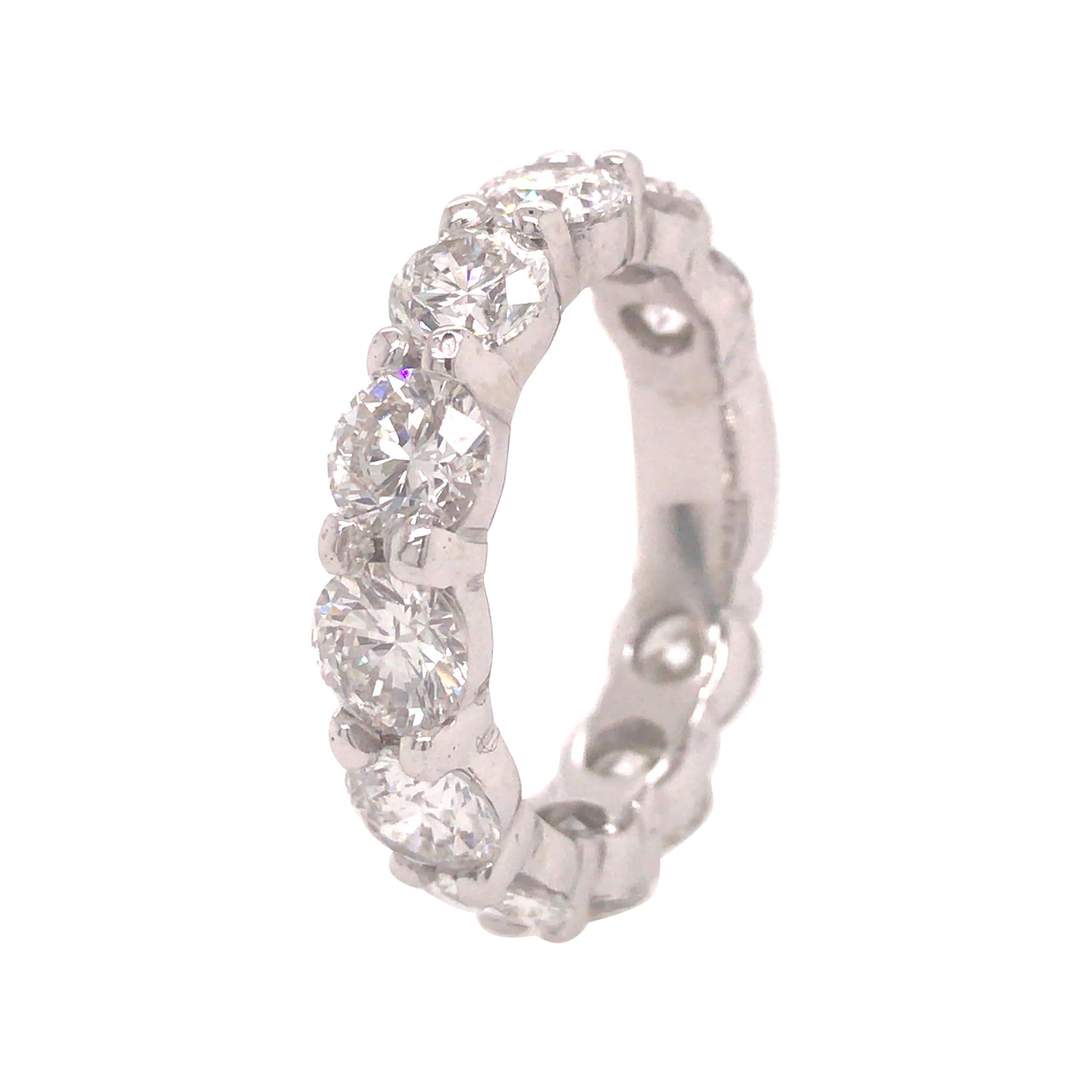 Diamond Platinum Common Prong Eternity Bands For Sale at 1stDibs