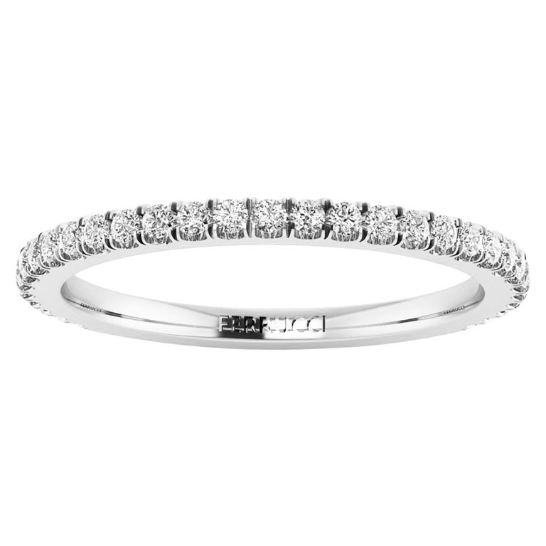 Thin Diamonds Pavé Stackable Band Platinum 950 Ring For Sale at 1stDibs