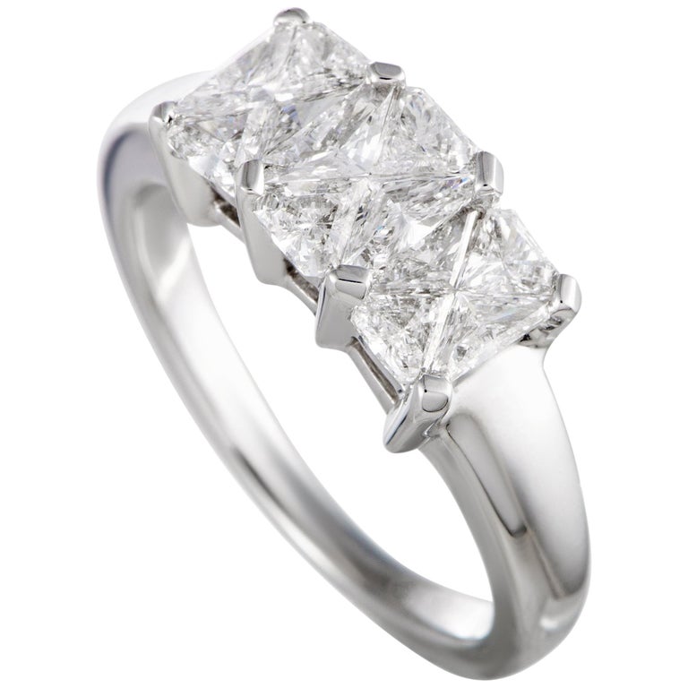 Platinum Trillion Cut Diamond Ring at 1stDibs | triangle cut diamond ...