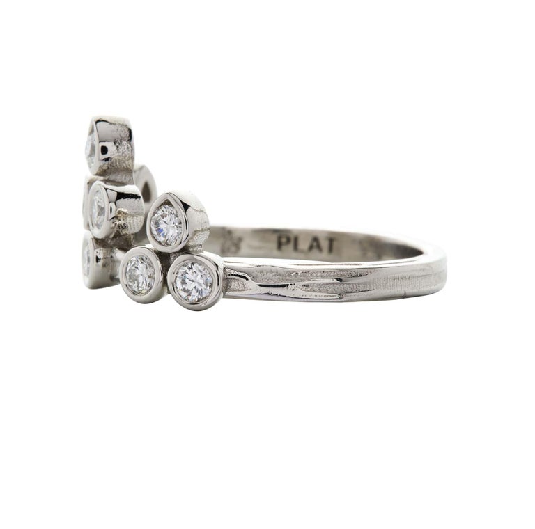 Platinum Turned Out Belgian Diamond Tiara Ring For Sale at 1stDibs