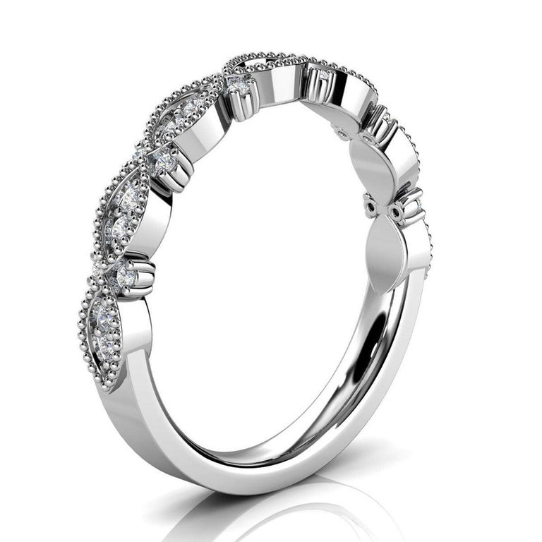 Customizable Platinum Valence Milgrain Diamond Ring '1/5 Ct. Tw' For ...