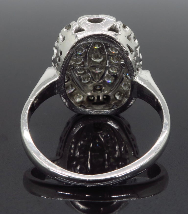 Platinum Vintage Diamond Shield Ring at 1stDibs | vintage shield ring ...