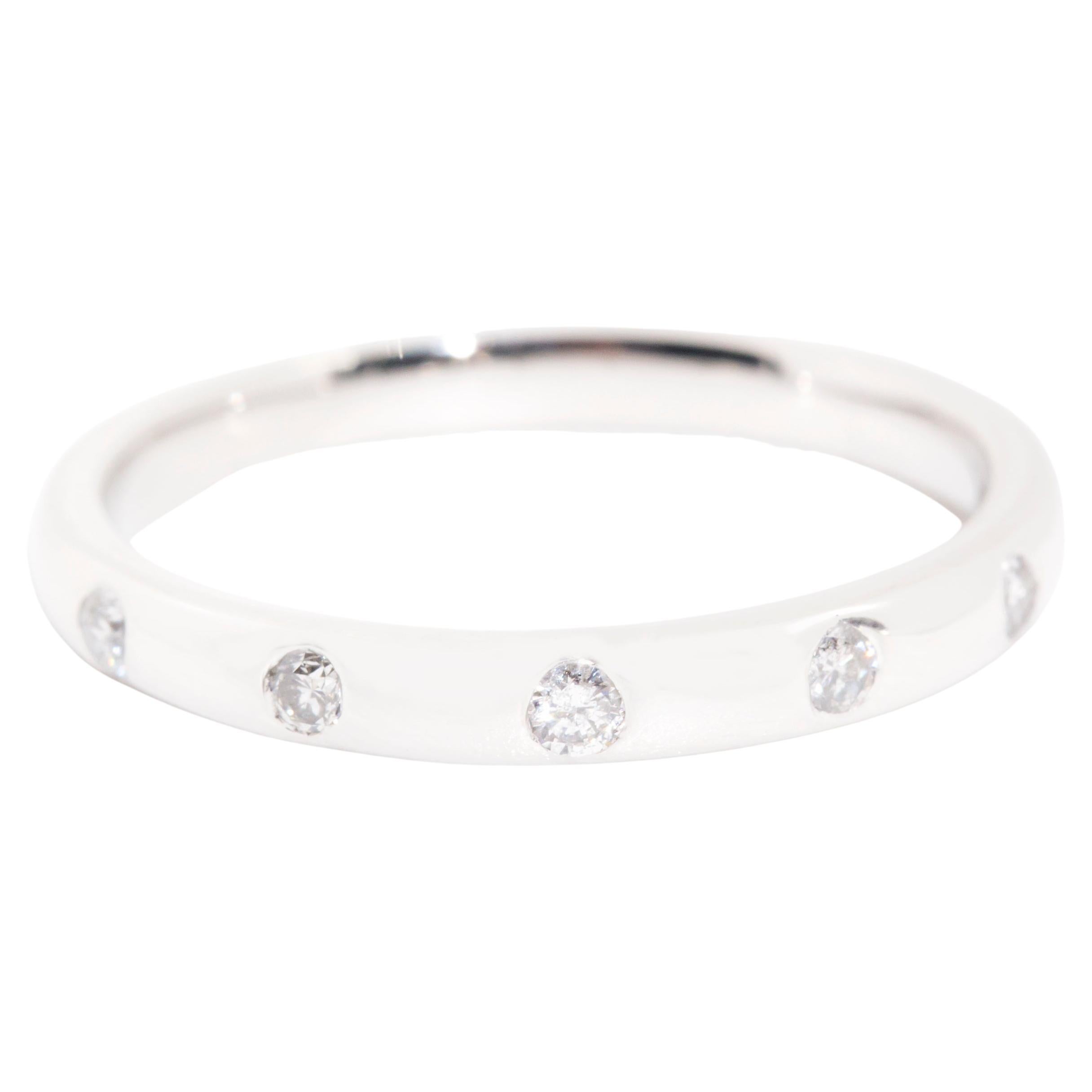 Platinum Three-Piece Wedding Set with F Color Round Brilliant For Sale ...