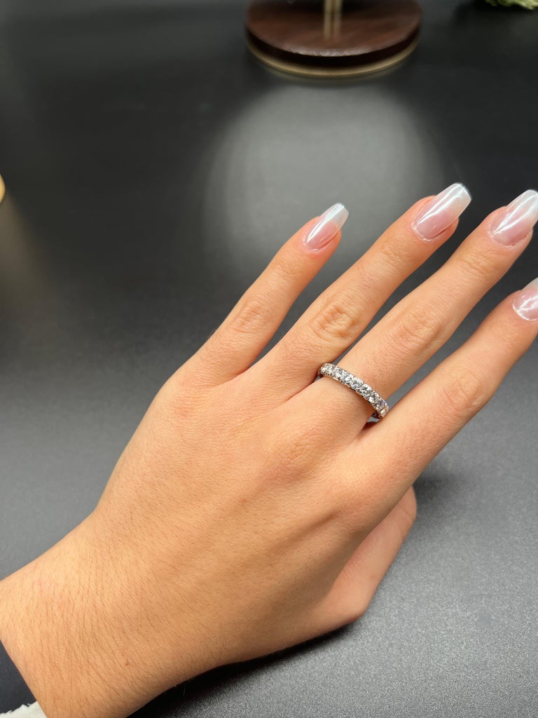 Platinum Wedding Ring Set with Diamonds For Sale at 1stDibs