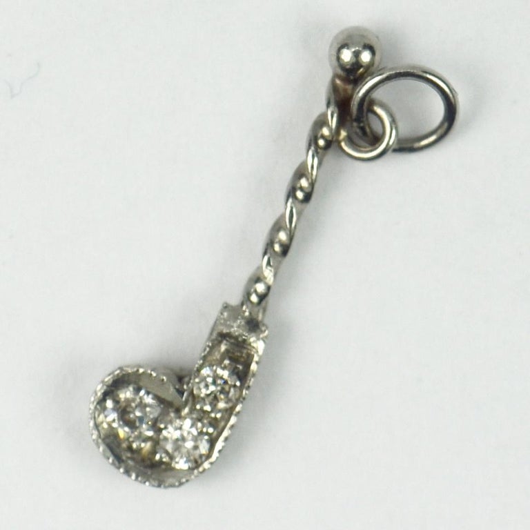 Platinum White Diamond Golf Club Charm Pendant For Sale at 1stDibs