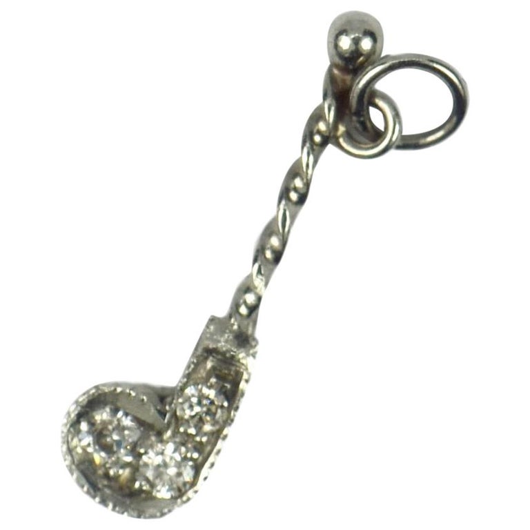Platinum White Diamond Golf Club Charm Pendant For Sale at 1stDibs