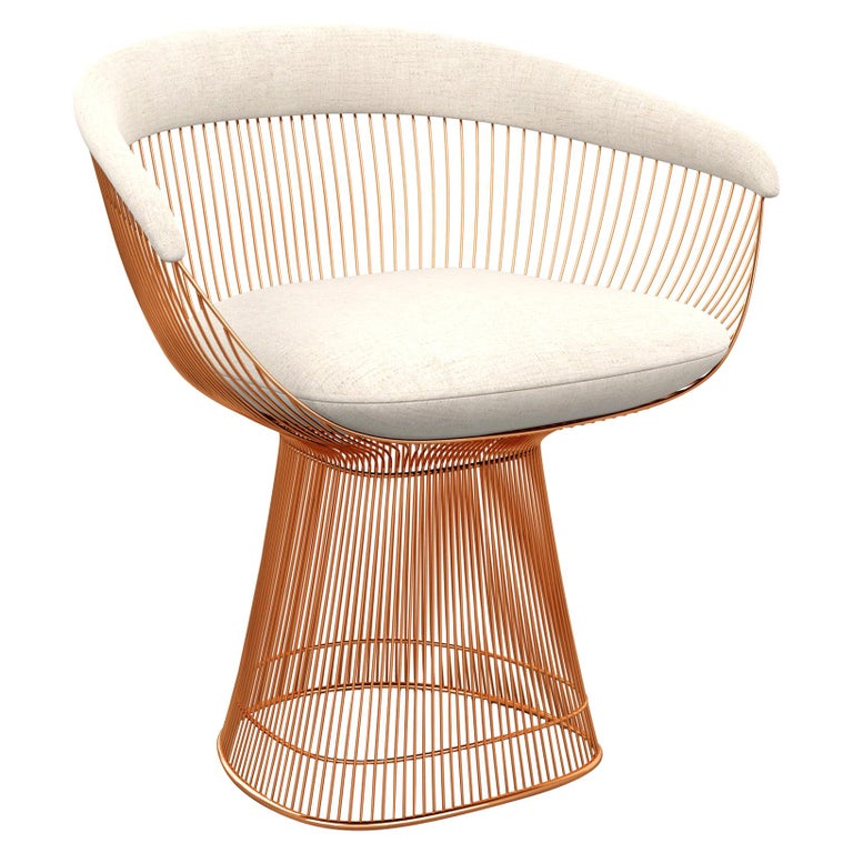 Platner Arm Chair in Diva/Moon Upholstery and Rose Gold Base For Sale ...