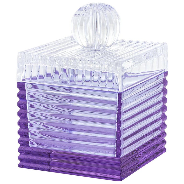Playful Large Purple/Clear Box For Sale at 1stDibs