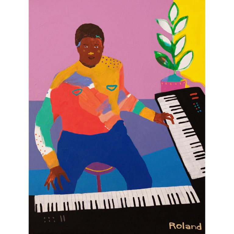 'Playing with Roland' Portrait Painting by Alan Fears Pop Art at 1stDibs