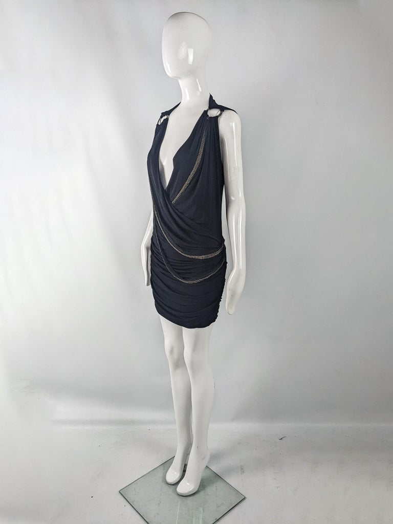 Plein Sud Vintage Ultra Sexy Deep Plunge Neck Chain Detail Mini Party ...