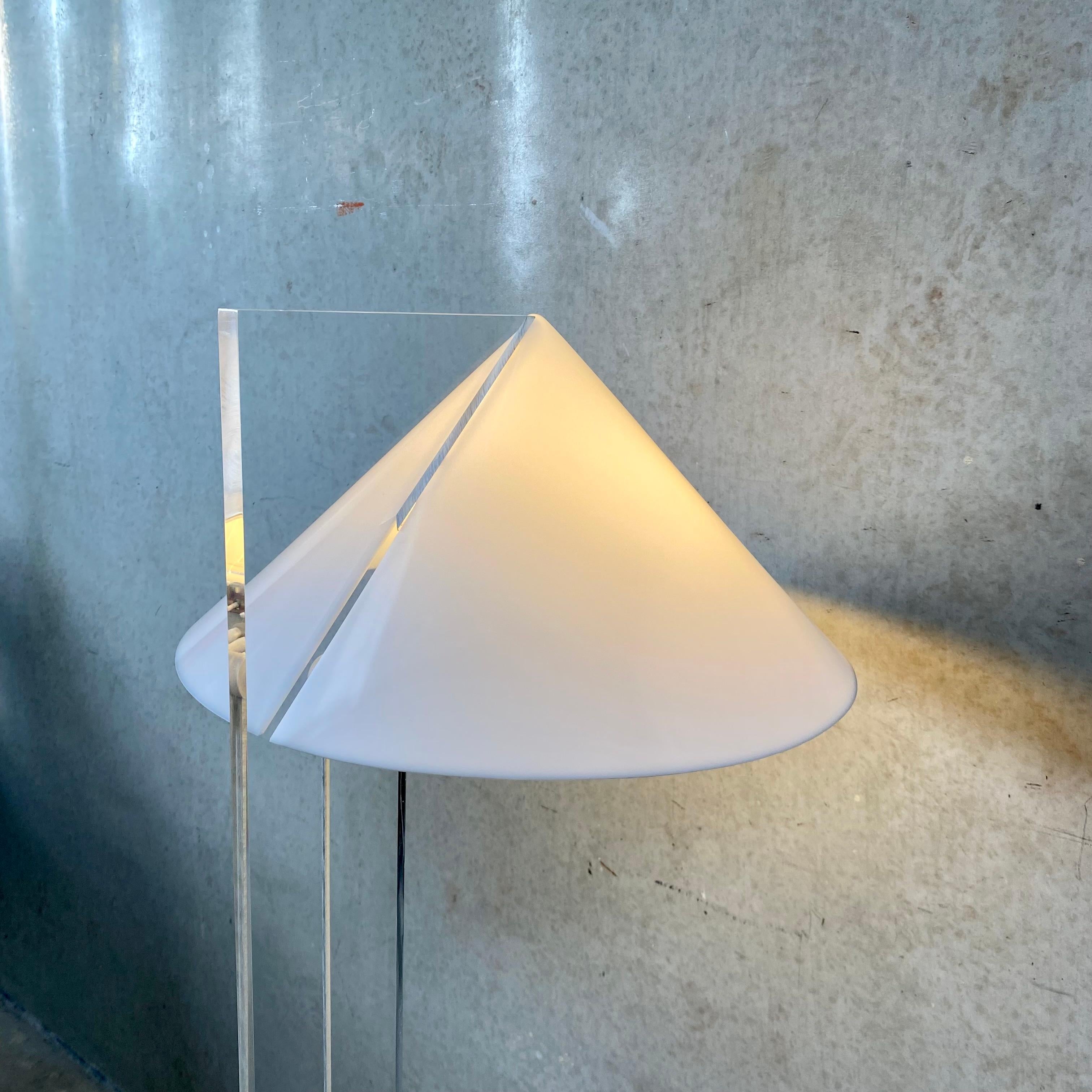 Plexiglass Floor Lamp 'Cone' by Harco Loor Haarlem, Netherlands 1970s ...