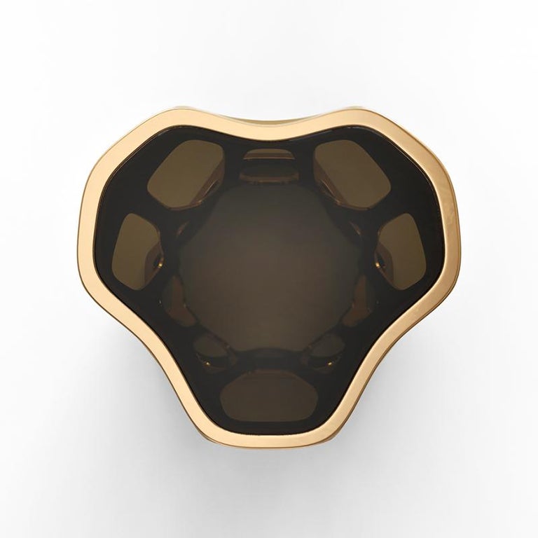 Plexus Table - Polished Bronze and Smoked Glass Design by Michael Sean ...