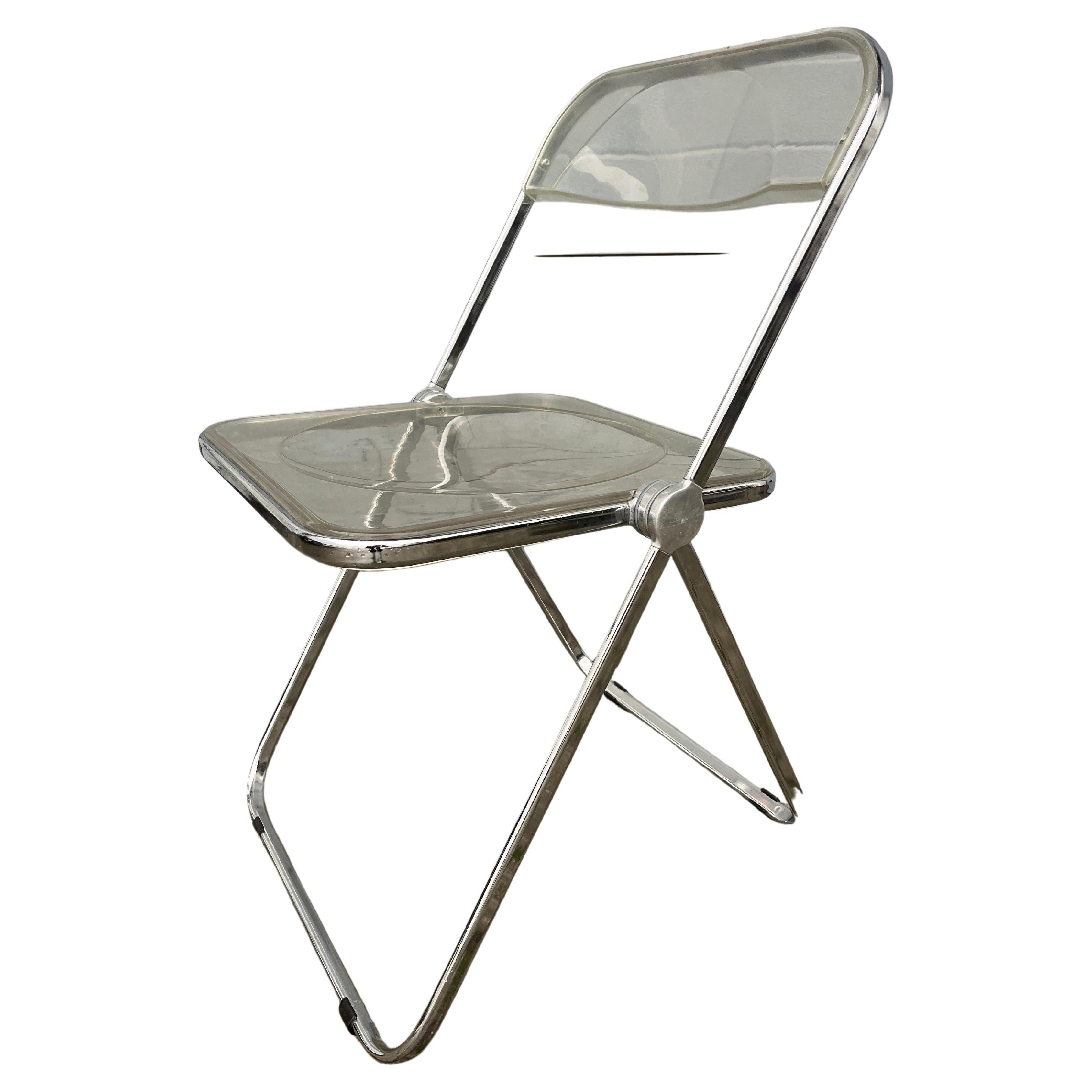 Giancarlo Piretti, Rare Pair of Green 'Plia' Folding Chairs at 1stDibs