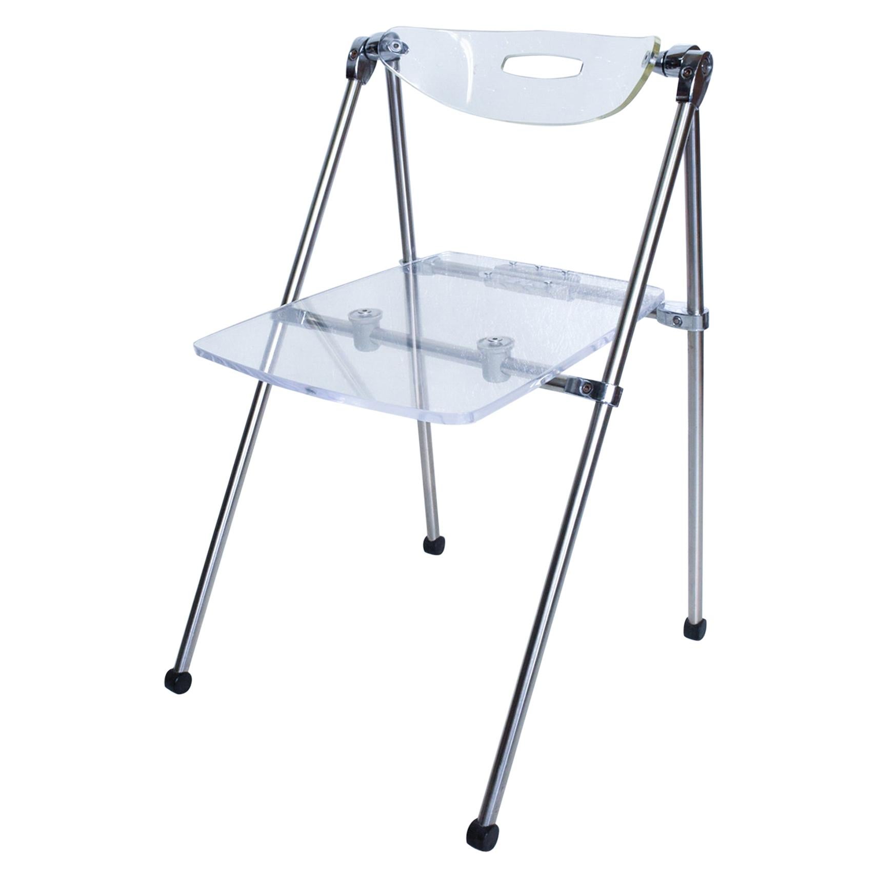 Plia Cane and Walnut Chair by Giancarlo Piretti for Castelli at 1stDibs