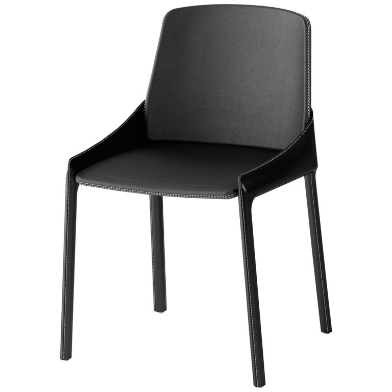 Plie Chair in Black Leather by Studio Klass for Fiam For Sale at 1stDibs