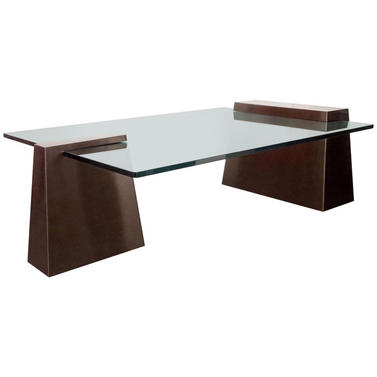 Bronze Plinth Cocktail Coffee Table For Sale at 1stDibs
