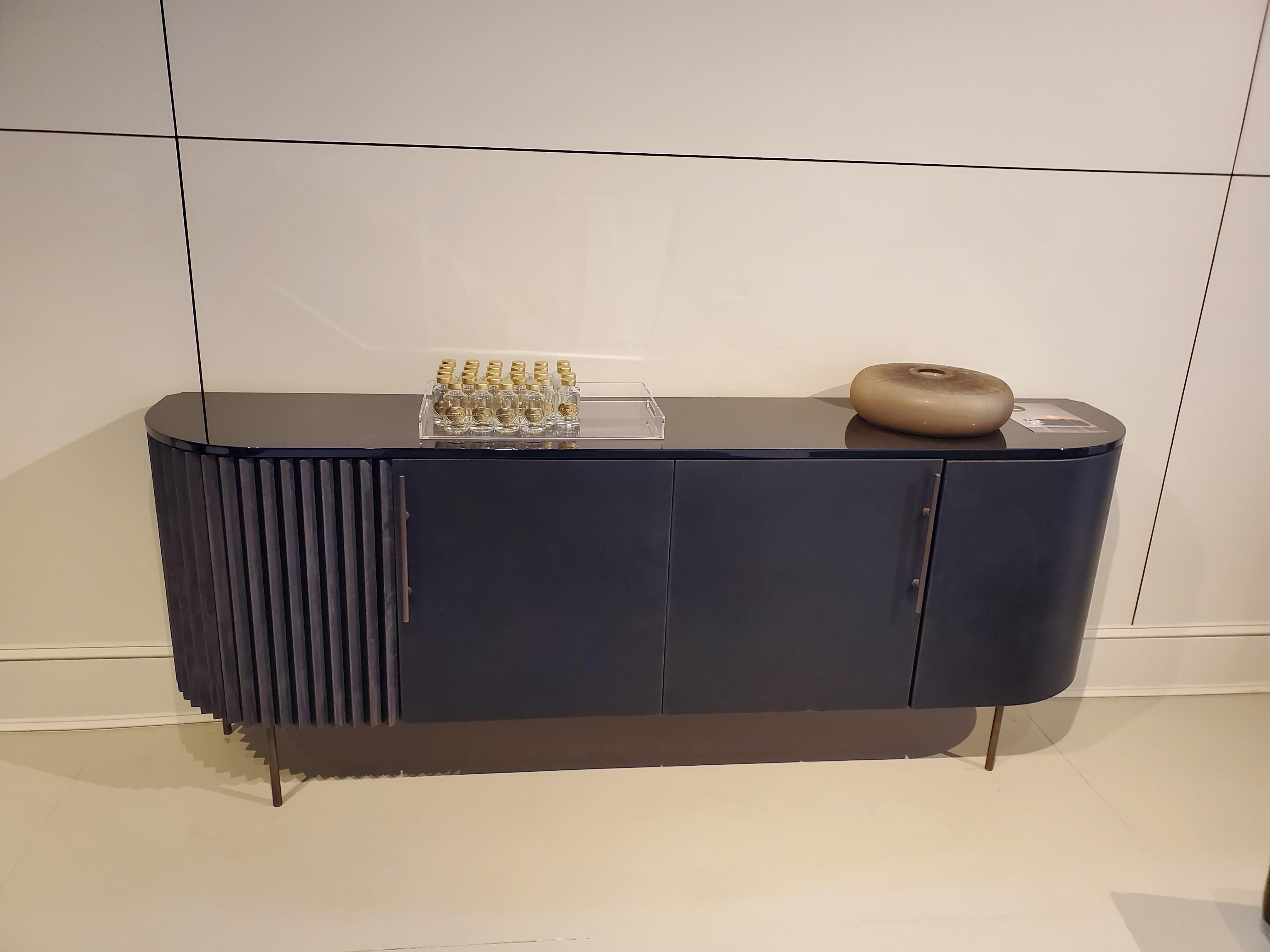 Plissé Black Credenza by Draga and Aurel for Baxter For Sale at 1stDibs