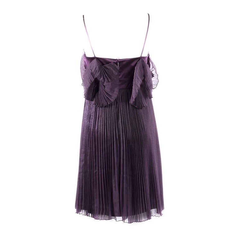 Byblos Plissé silk dress size 44 For Sale at 1stDibs