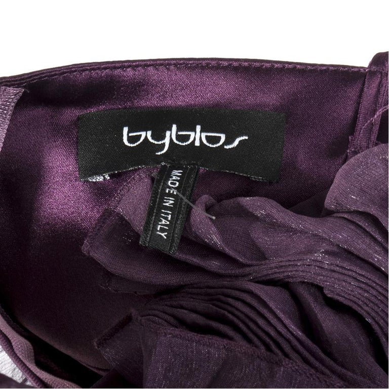 Byblos Plissé silk dress size 44 For Sale at 1stDibs