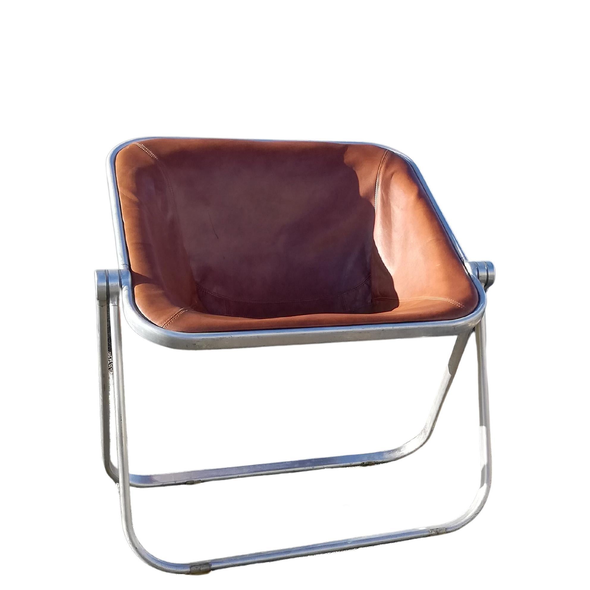 10 Leather Plona Folding Chairs, Giancarlo Piretti for Castelli at 1stDibs