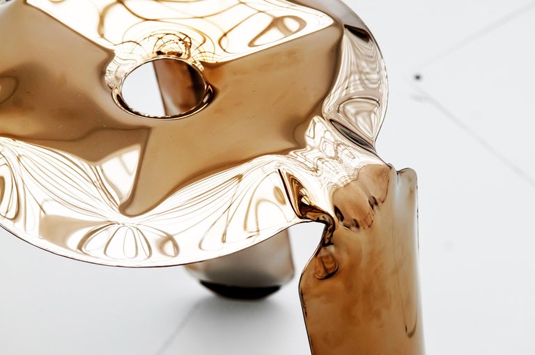 Plopp Mini Polished Flamed Gold Color Stainless Steel Seating by Zieta ...