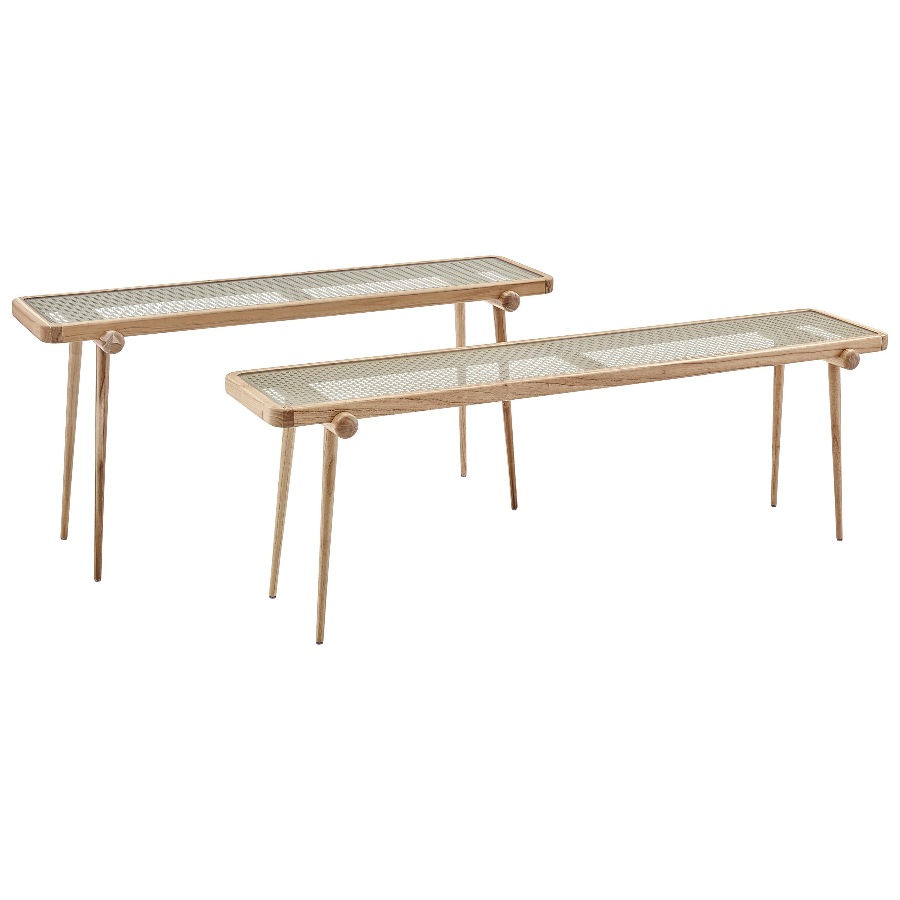 Plot Console Table in Teak with Cane Webbing Under a Temper For Sale at ...