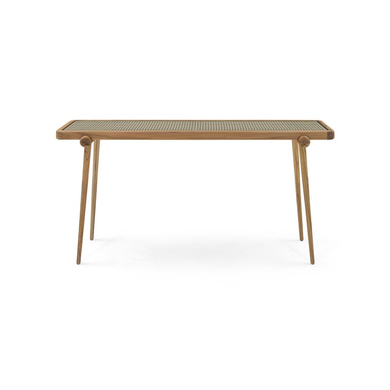 Plot Console Table In Teak With Cane Webbing Under A Temper For Sale At 1stdibs 