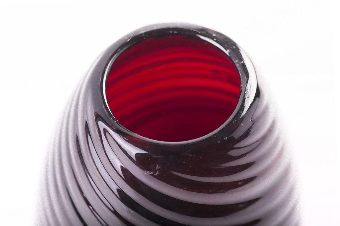 Plum Glass Bulb Vase, Northern Europe, 1970s For Sale at 1stDibs