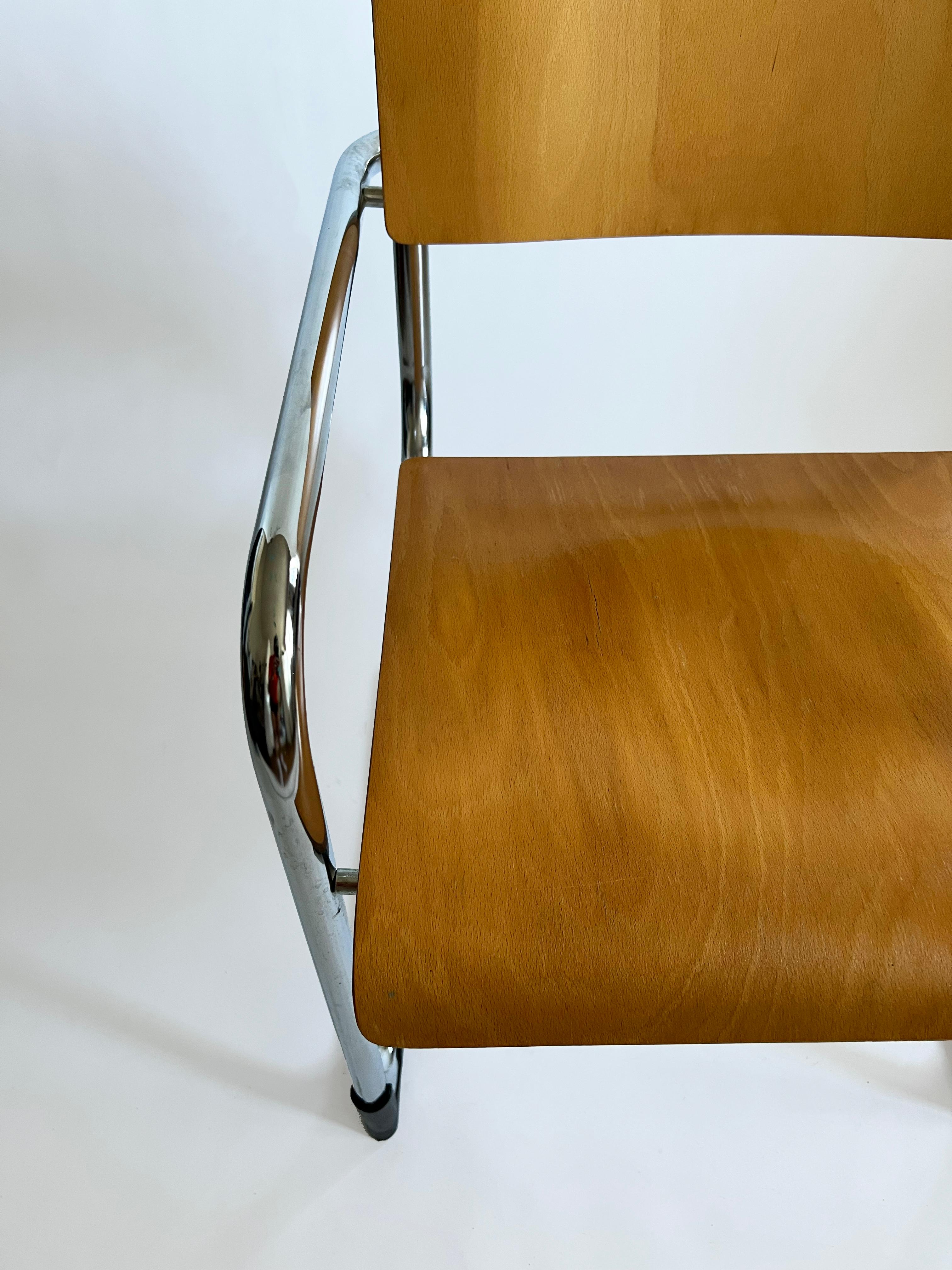 Plurima Plywood Tube Chrome Cantilever at 1stDibs
