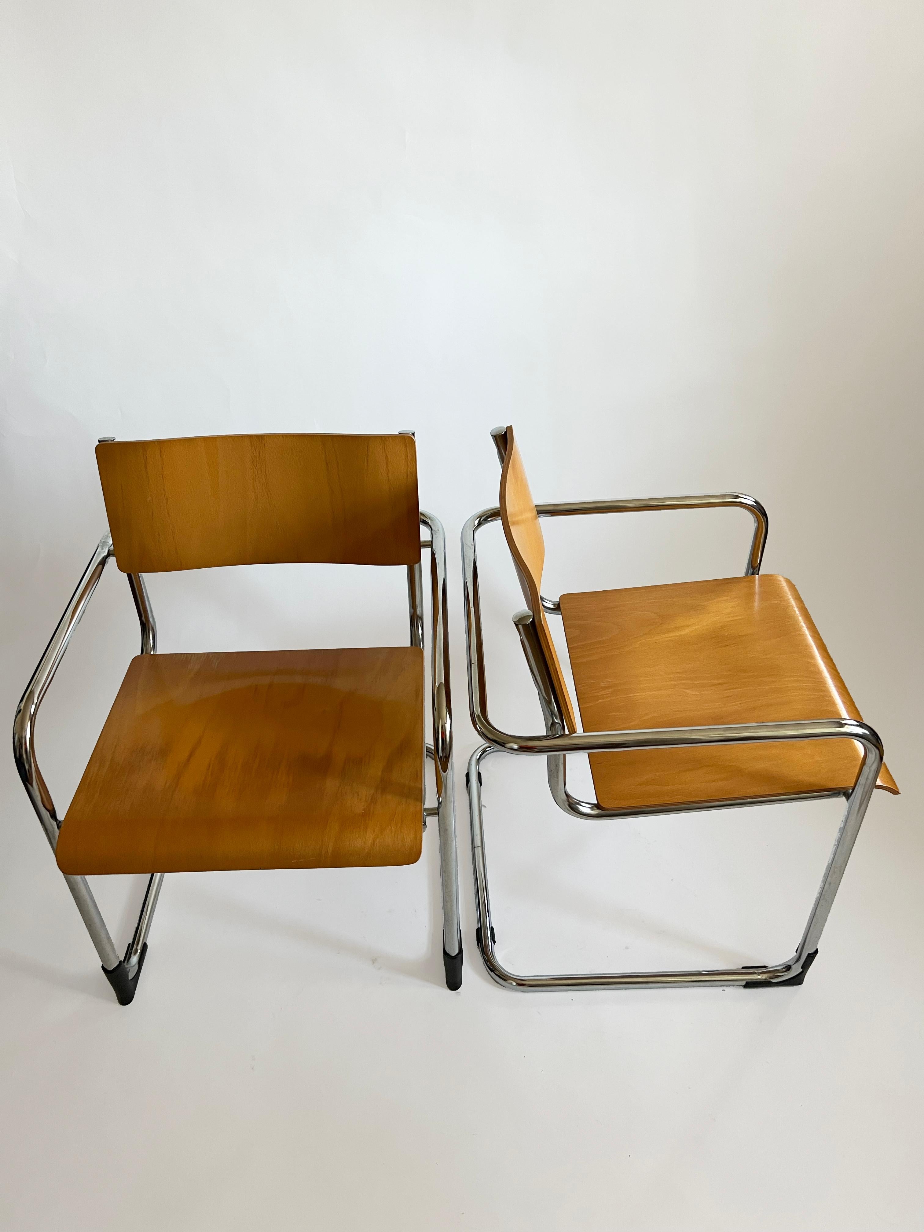 Plurima Plywood Tube Chrome Cantilever at 1stDibs
