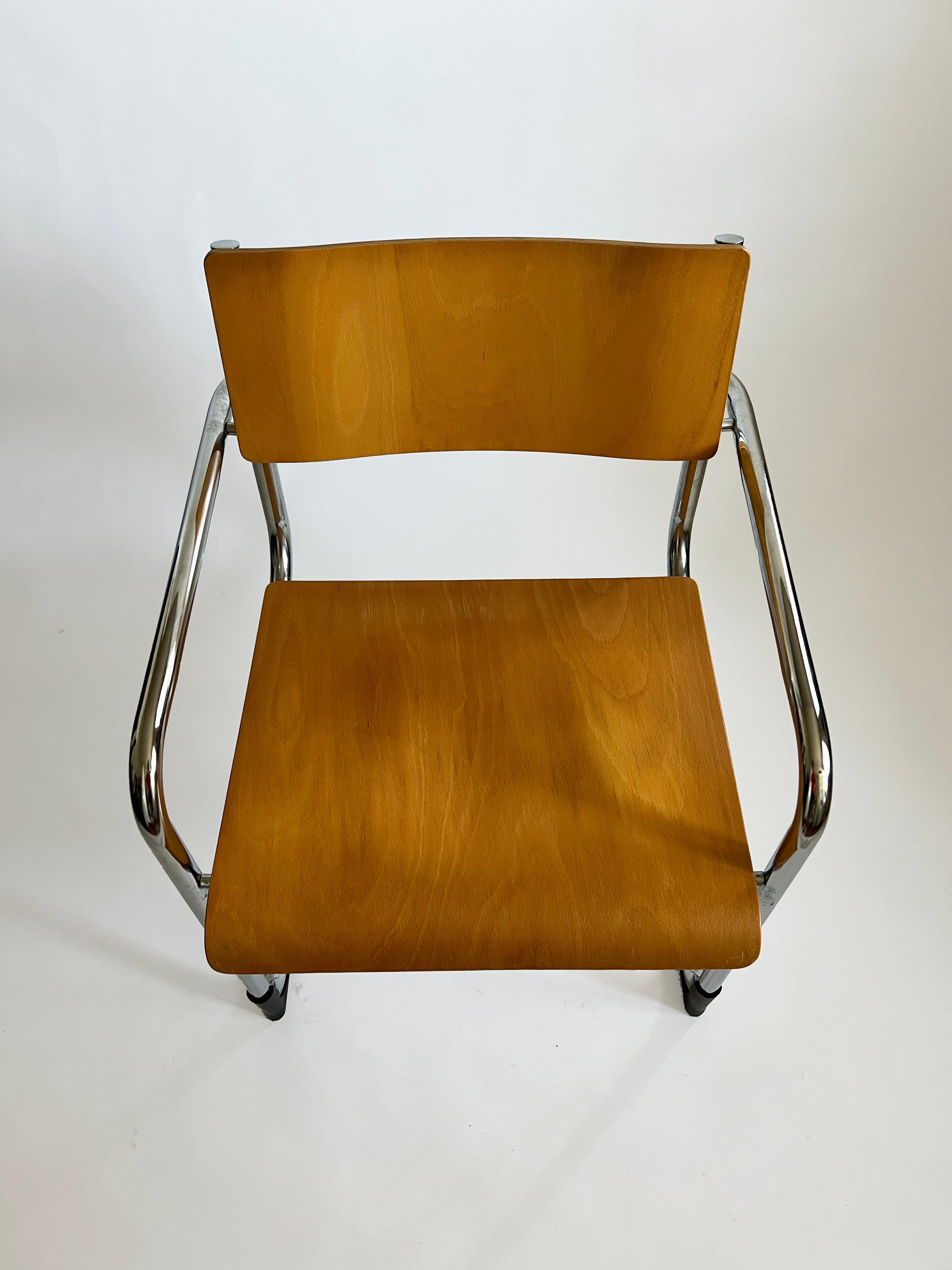 Plurima Plywood Tube Chrome Cantilever at 1stDibs