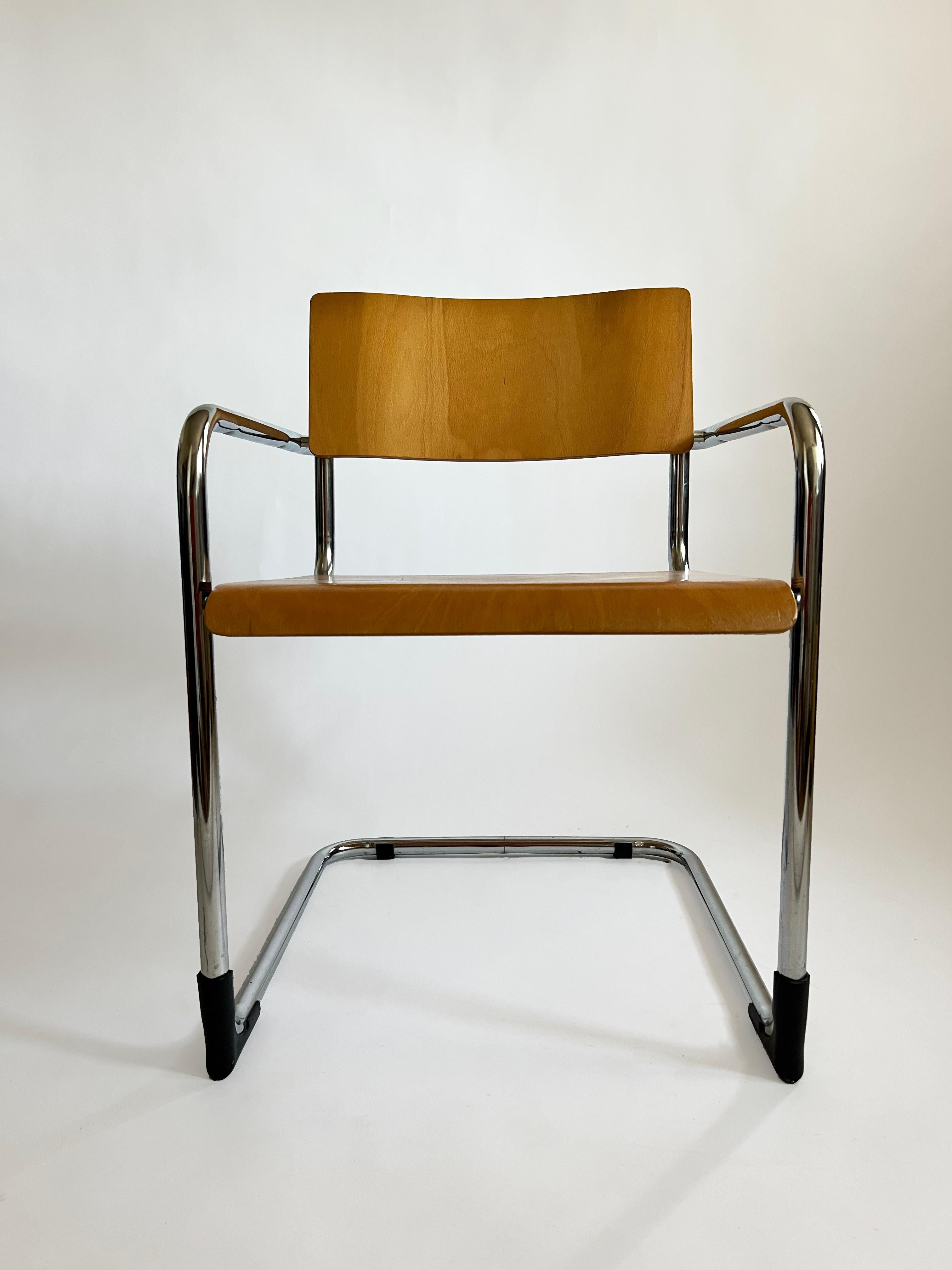 Plurima Plywood Tube Chrome Cantilever at 1stDibs