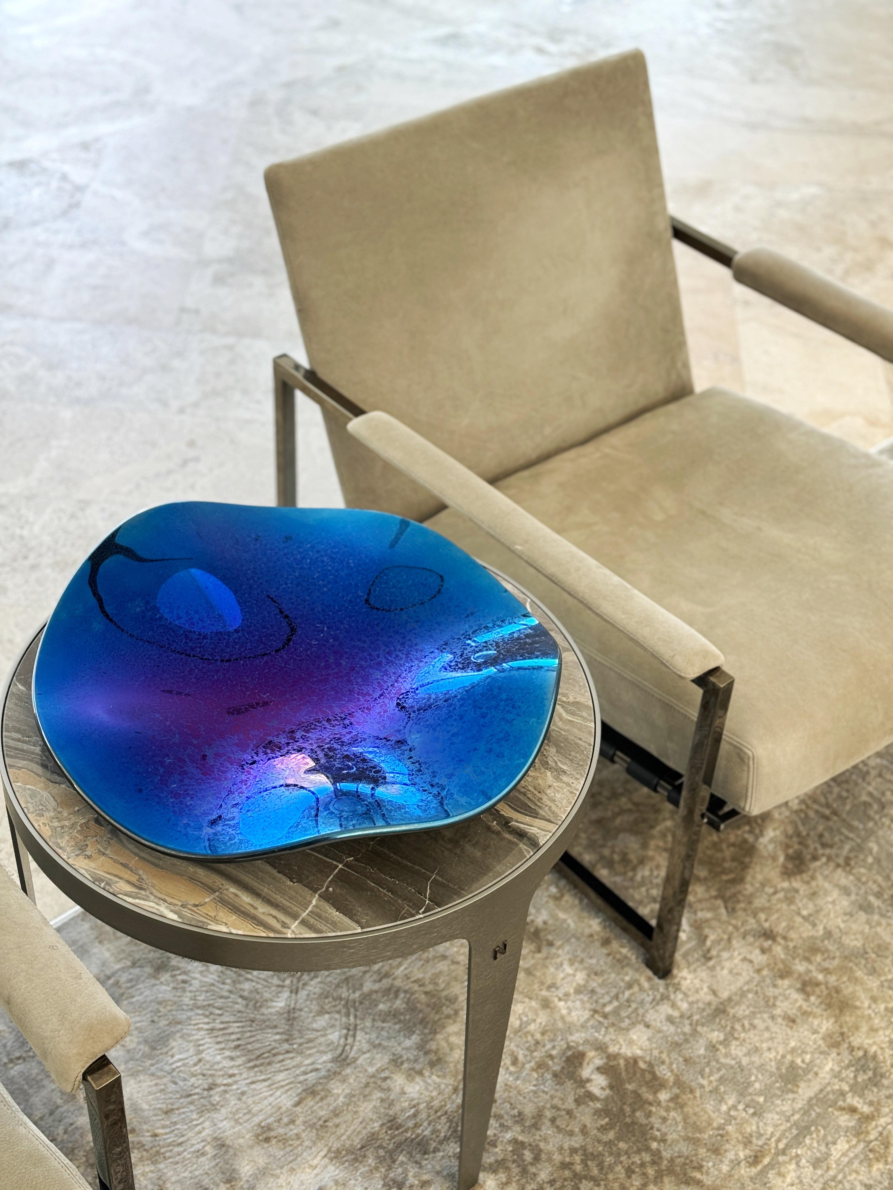 Plus Object glass Vide-Poche "Stingray" Indigo For Sale at 1stDibs