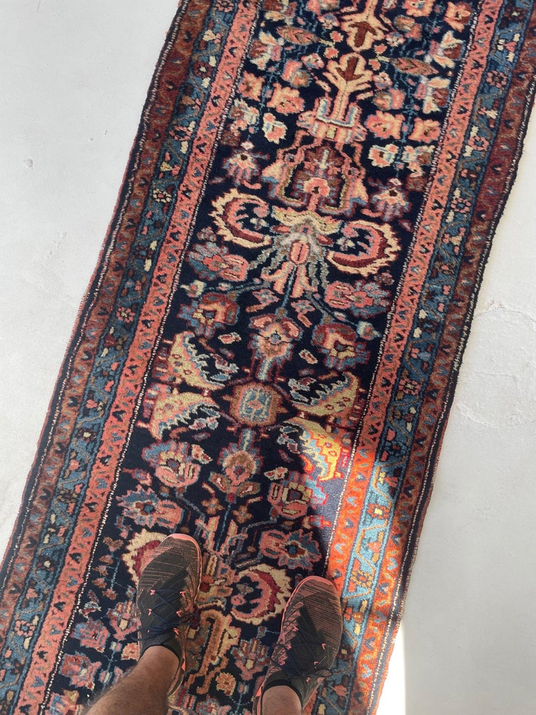 Plush Full Pile Long and Narrow Antique Runner, circa 1930's For Sale ...