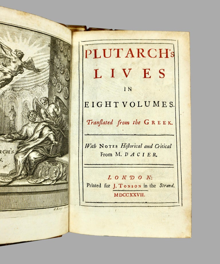 Plutarch's Lives in 8 Leatherbound Volumes Published London, J. Tonson 1727 For Sale at 1stDibs