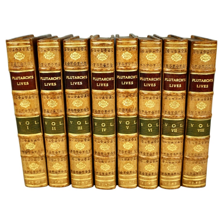 Plutarch's Lives in 8 Leatherbound Volumes Published London, J. Tonson 1727 For Sale at 1stDibs