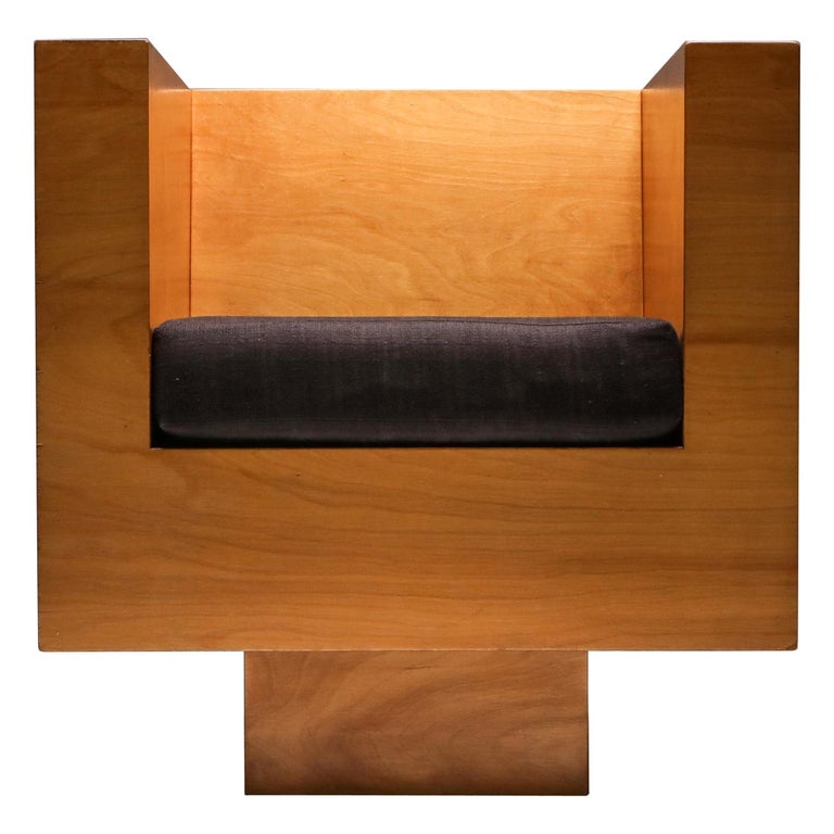 Plywood Cube Easy Chair at 1stDibs