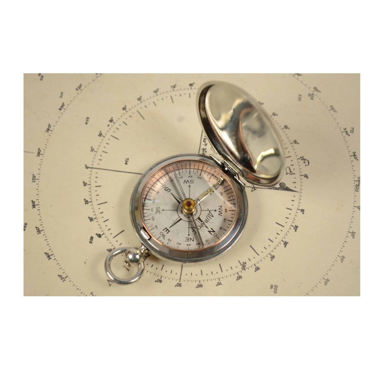 Pocket Compass Aurapole, 1915, Brass, Made in England at 1stDibs ...